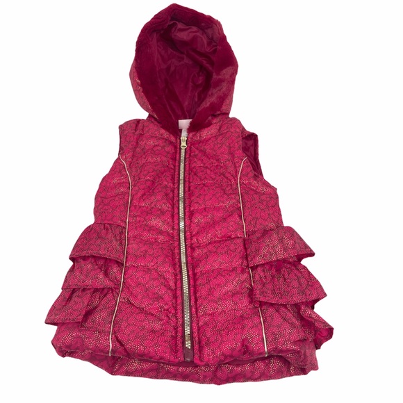 Little Lass | Jackets & Coats | Little Lass Puffer Vest Raspberry Gold ...